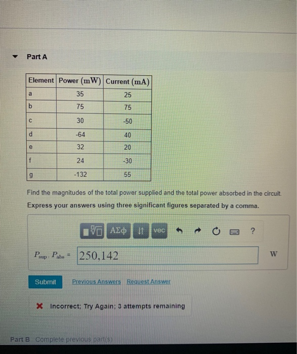 Solved The current and power for each of the interconnected | Chegg.com