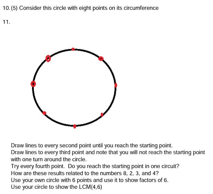 Solved 10. (5) Consider this circle with eight points on its | Chegg.com