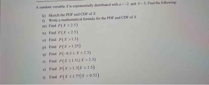 Solved A random variable X is exponentially distributed with | Chegg.com