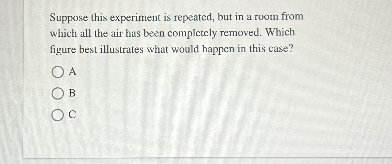 Solved Suppose this experiment is repeated, but in a room | Chegg.com
