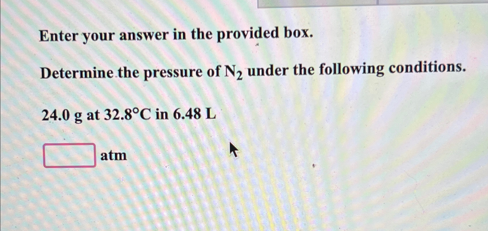 Solved Enter your answer in the provided box.Determine the | Chegg.com