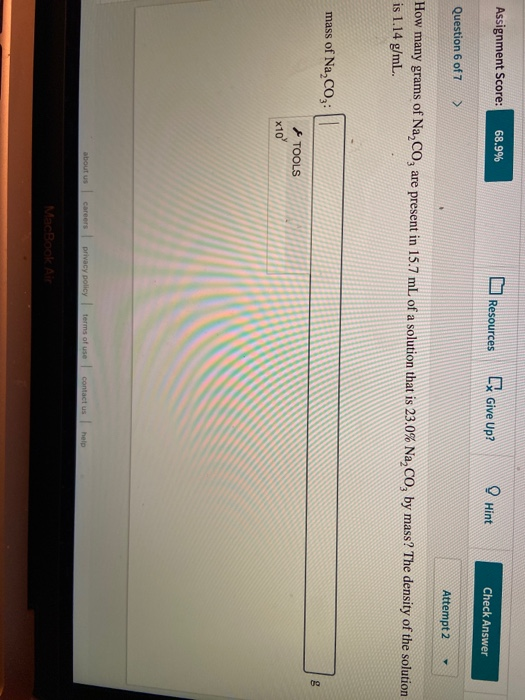 Solved Assignment Score: 68.9% Resources Give Up? Hint Check | Chegg.com