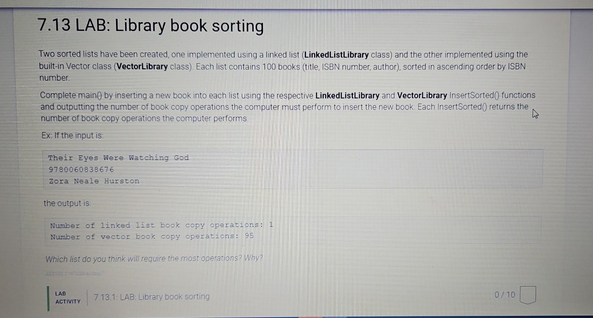 Two sorted lists have been created, one implemented | Chegg.com