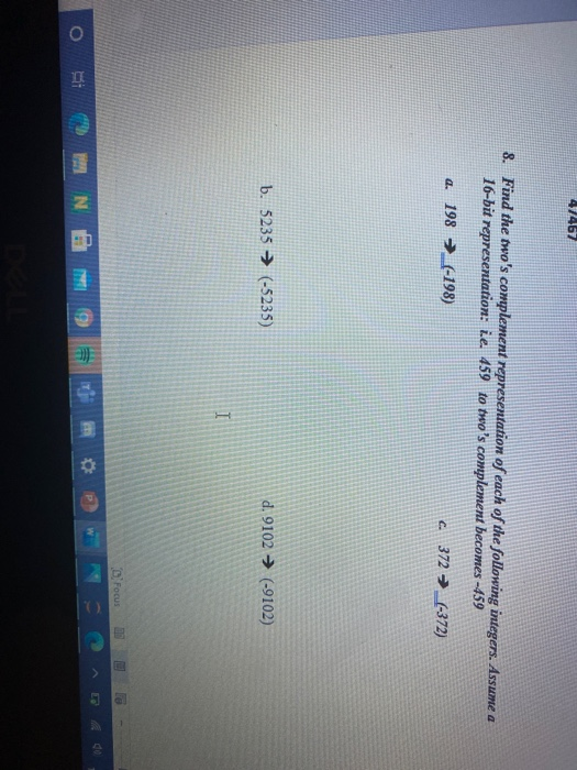 Solved find the two’s complement representation of each of | Chegg.com