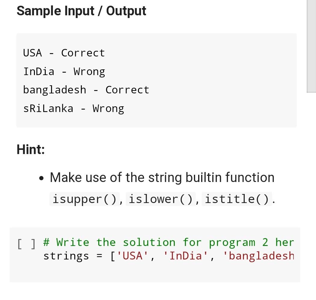 Solved Program 2: List and String Problem Statement We | Chegg.com
