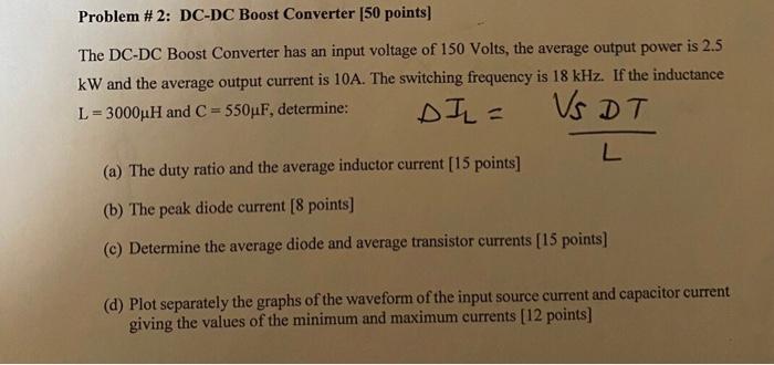 Solved Problem #2: DC-DC Boost Converter (50 points) Us DT | Chegg.com