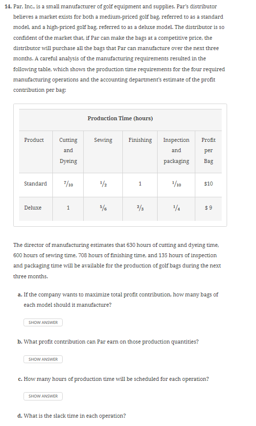 Solved Please Excel Solver to answer parts a. ﻿through d. | Chegg.com