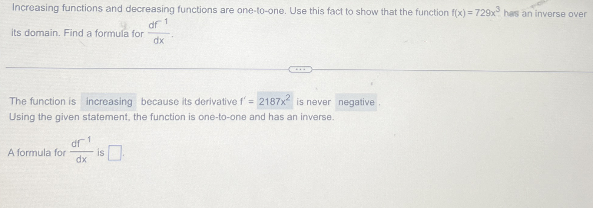 Solved Increasing functions and decreasing functions are | Chegg.com