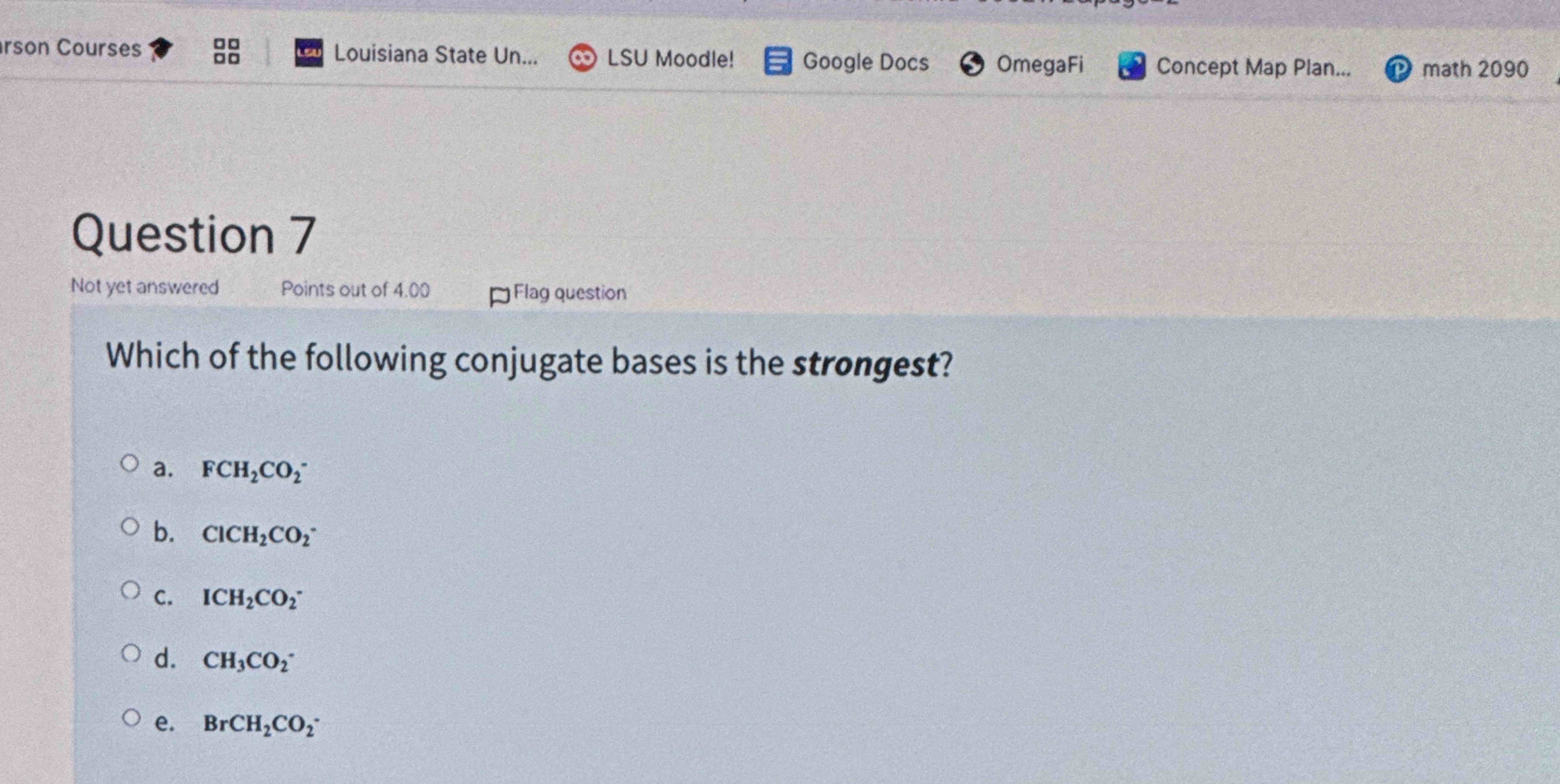 Solved Question 7Which of ﻿the following conjugate bases is | Chegg.com