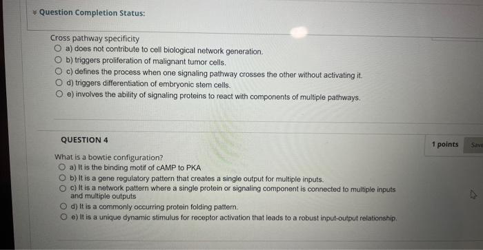 [Solved]: Question Completion Status: Cross pathway specifi
