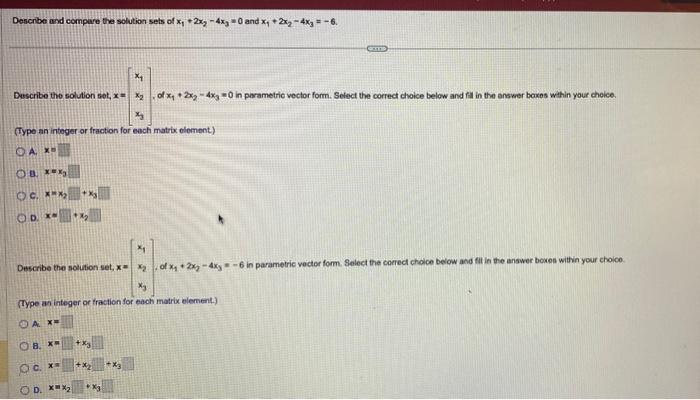 Solved Describe and compare the solution sets of | Chegg.com