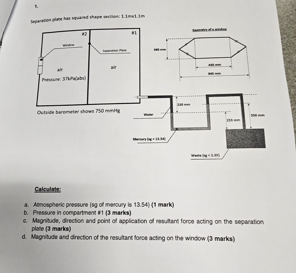 Solved Separation plate has squared shape section: | Chegg.com