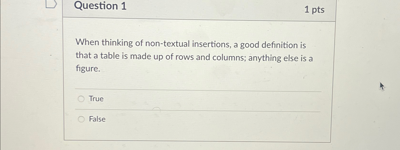 Solved Question 11 ﻿ptsWhen thinking of non-textual | Chegg.com