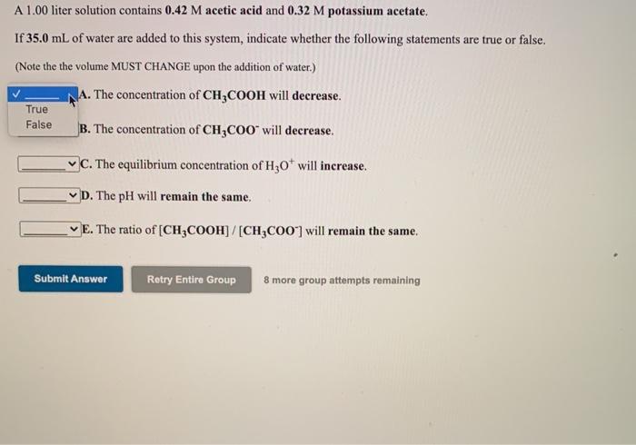 Solved A 1.00 liter solution contains 0.42 M acetic acid and | Chegg.com
