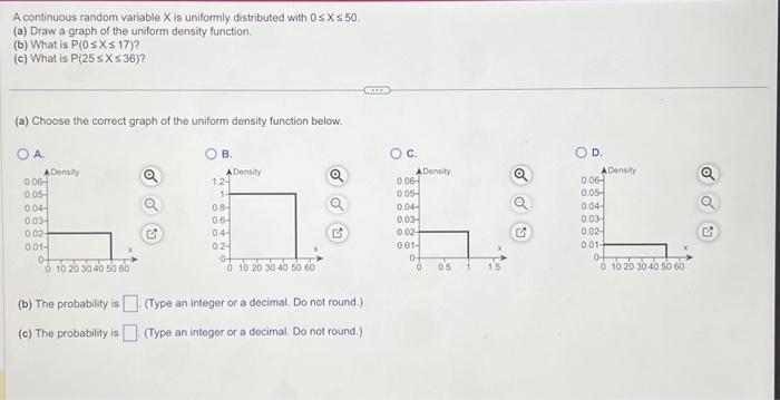 Solved A Continuous Random Variable X Is Unitormly 9747