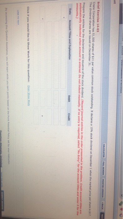 Solved CALCULATOR FULL SCREEN PRINTER VERSION BACK NEX Brief | Chegg.com