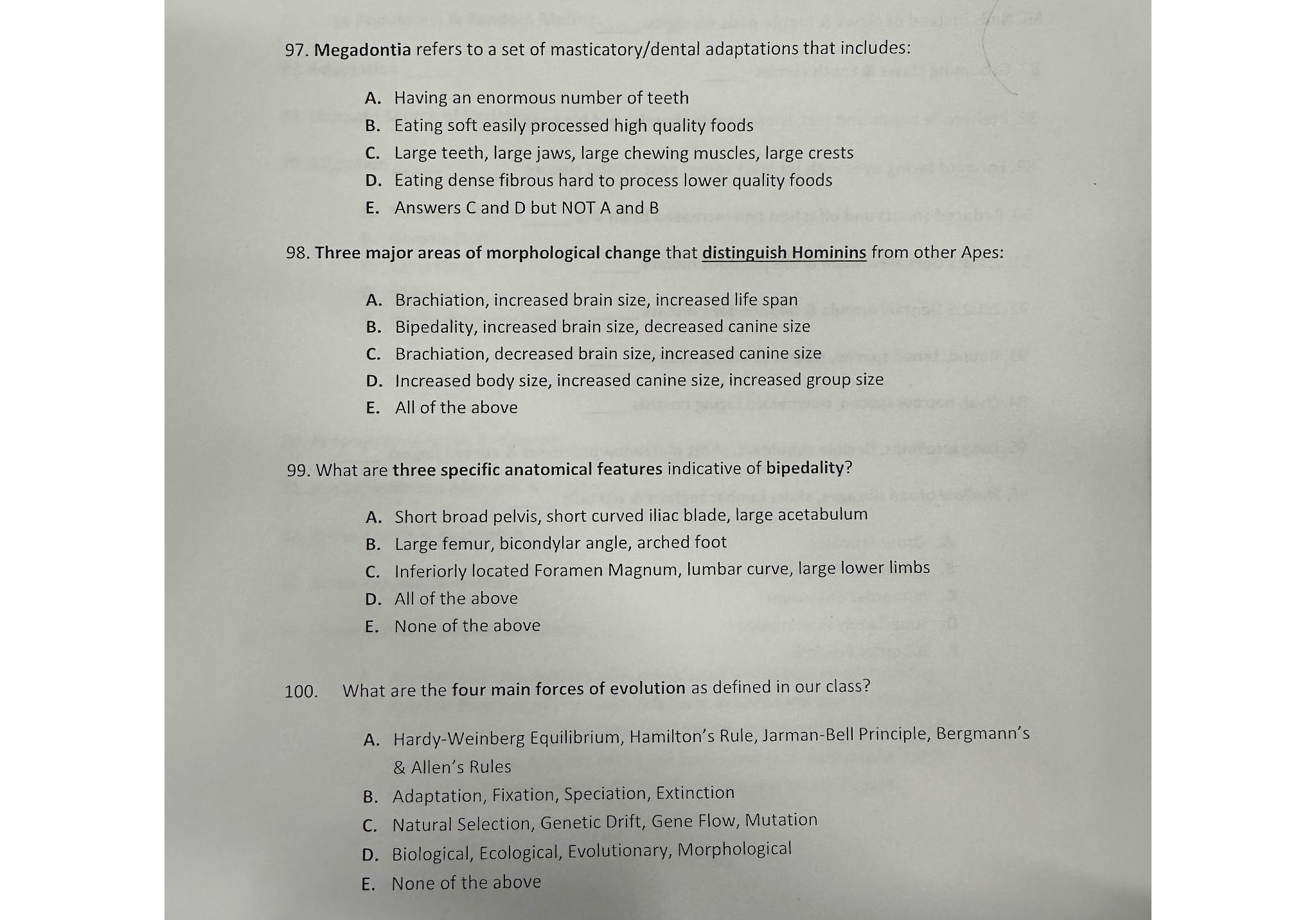 Solved Megadontia refers to a set of masticatory/dental | Chegg.com