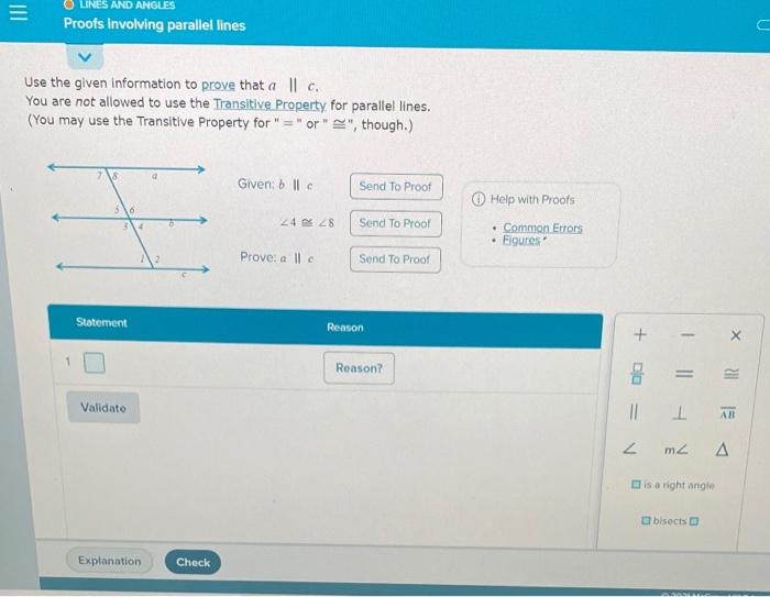 Solved = LINES AND ANGLES Proofs involving parallel lines | Chegg.com