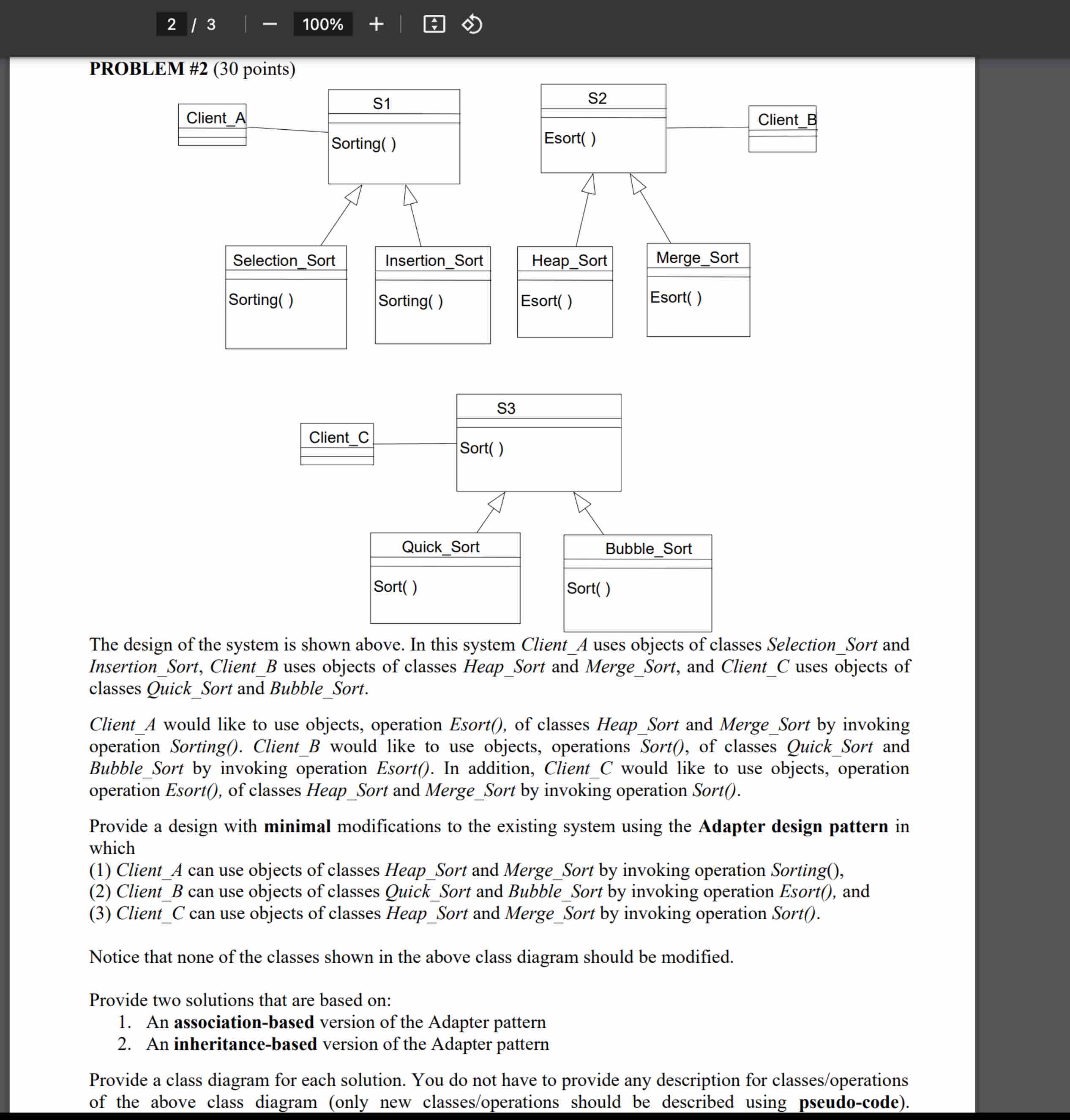 Solved solve the zbove problem from software system | Chegg.com