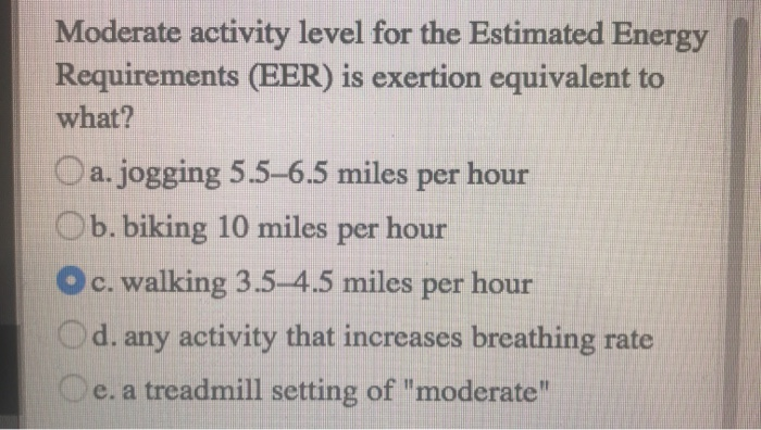 Solved The Estimated Energy Requirements (EER) equation | Chegg.com