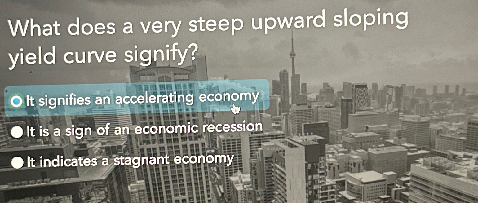 Solved What does a very steep upward sloping yield curve | Chegg.com Solved What does a very steep upward sloping yield curve | Chegg.com