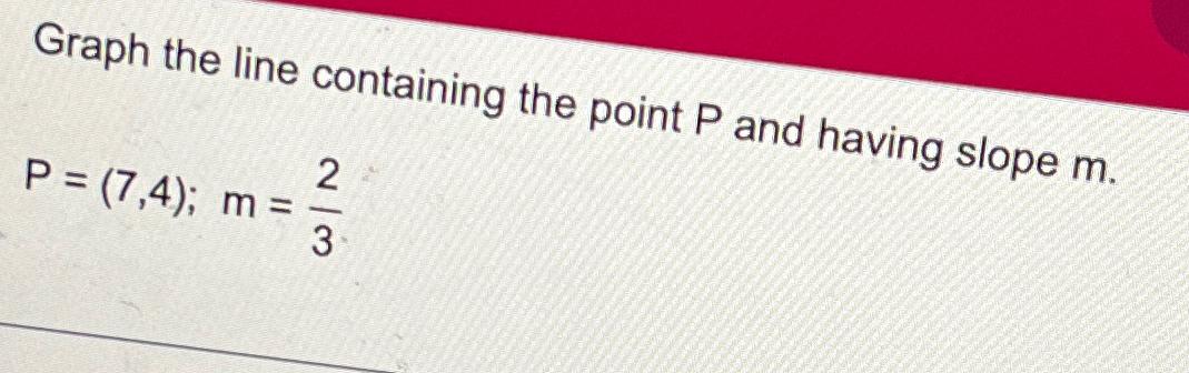 Solved Graph the line containing the point P ﻿and having | Chegg.com