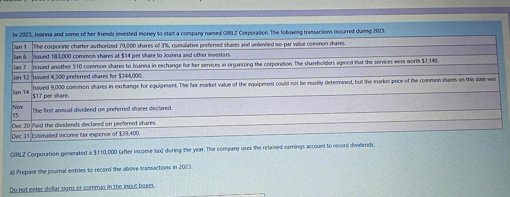 Solved In 2023, Joanna and some of her friends invested | Chegg.com