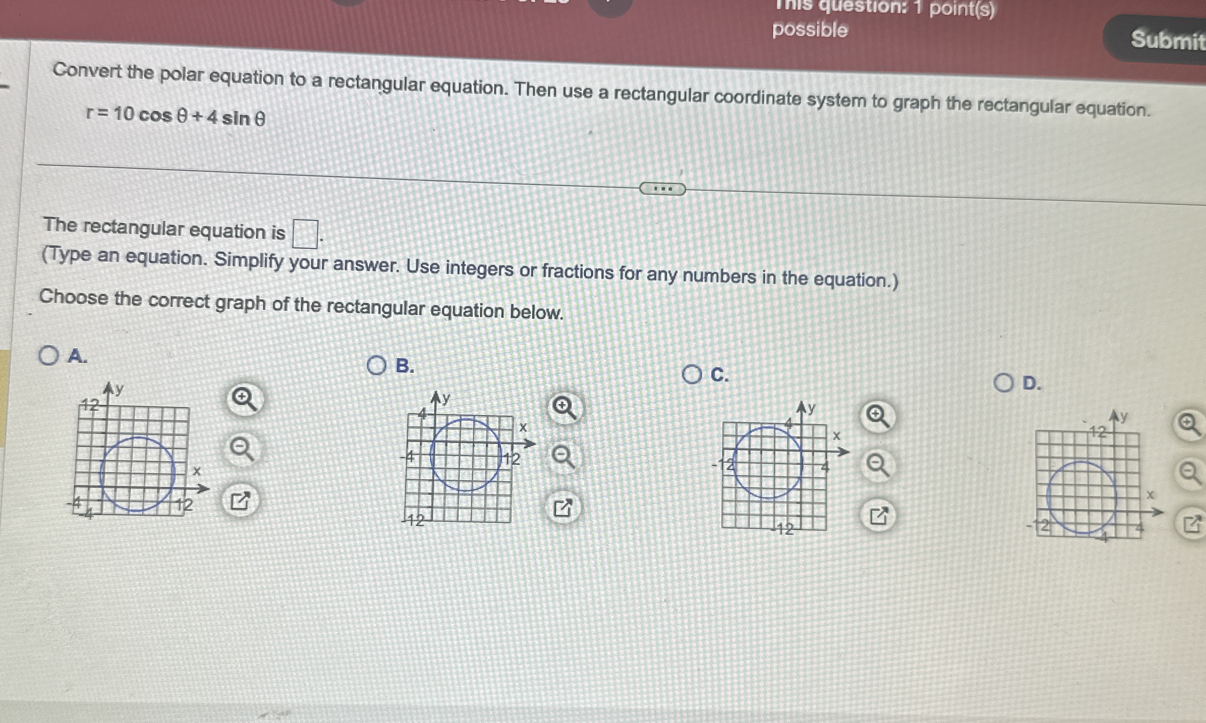 Solved by an EXPERT Convert the polar equation to a rectangular ...