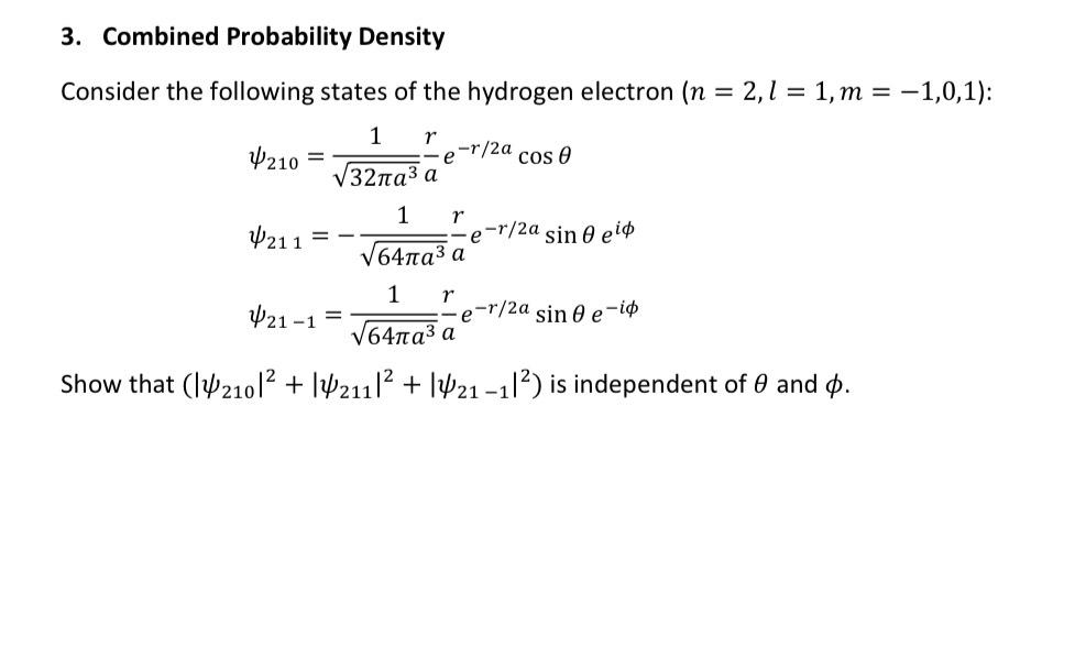 Solved Combined Probability DensityConsider the following | Chegg.com
