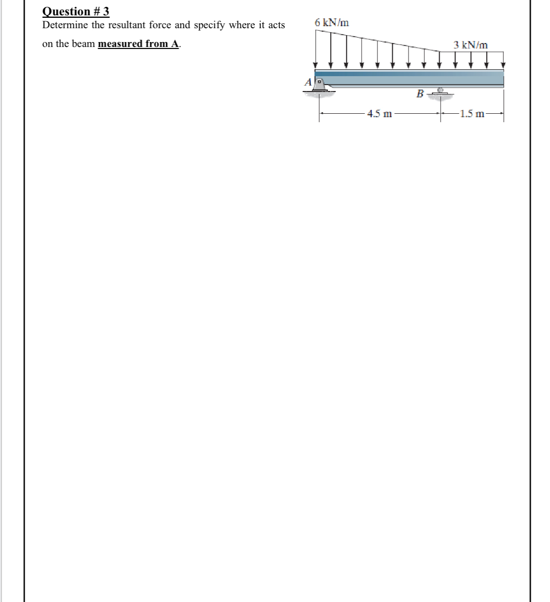 Solved Question # 3Determine the resultant force and specify | Chegg.com