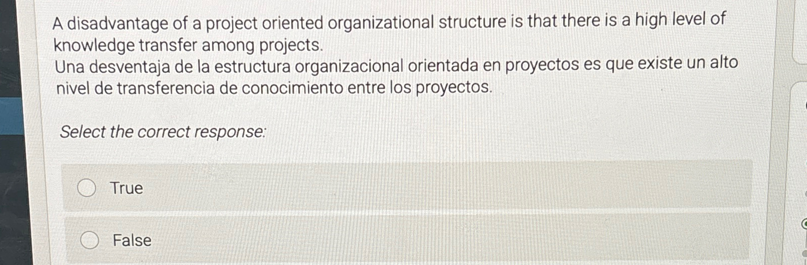 Solved A disadvantage of a project oriented organizational | Chegg.com