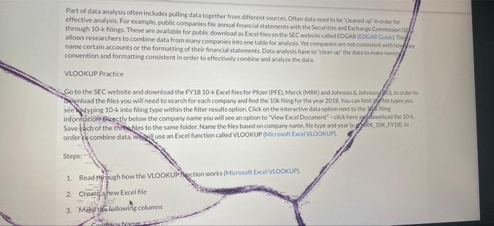 Part of data analysis often includes pulling data | Chegg.com