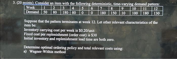 Solved operations research please show how to use wagner | Chegg.com