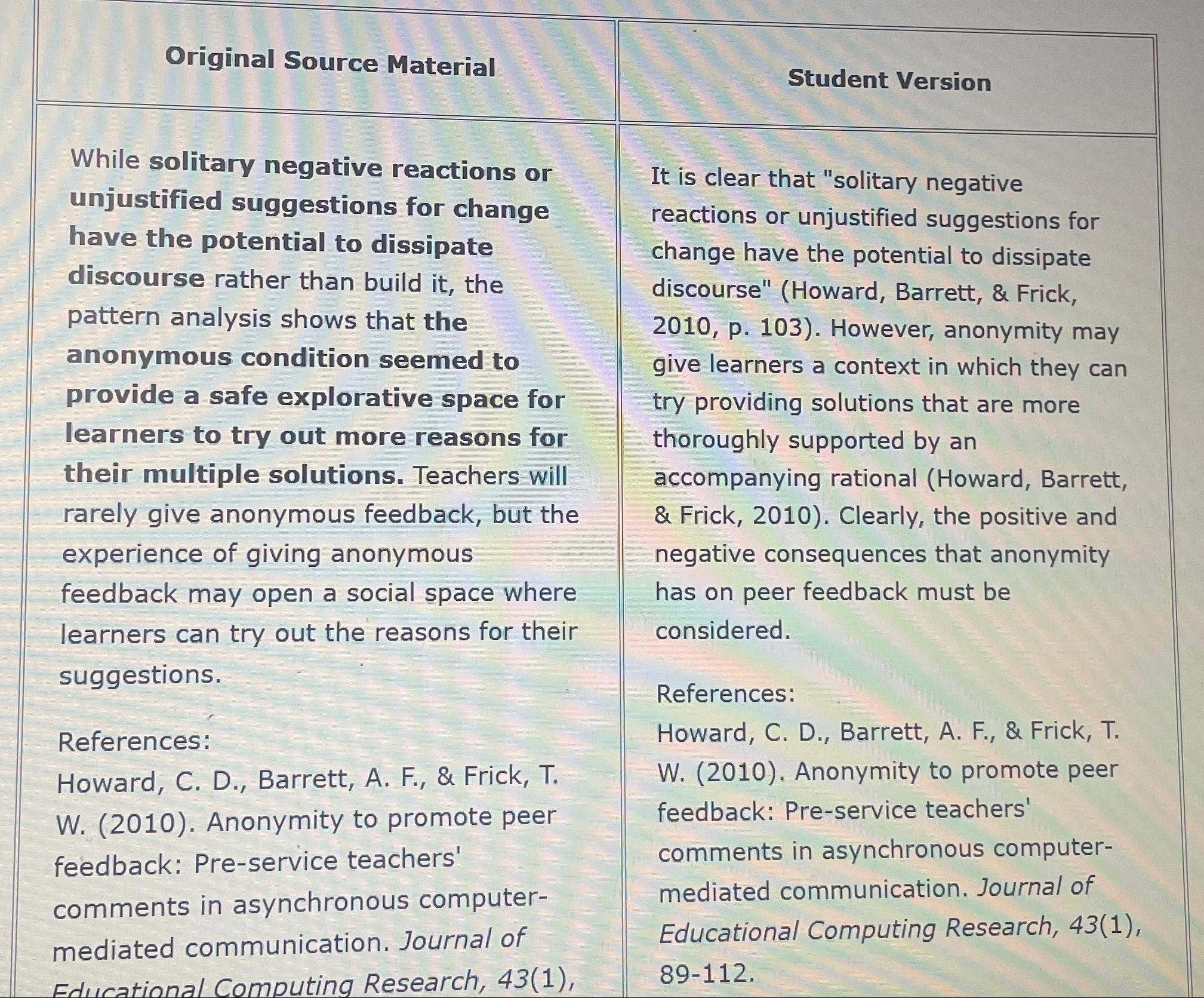 Solved Original Source MaterialWhile solitary negative | Chegg.com