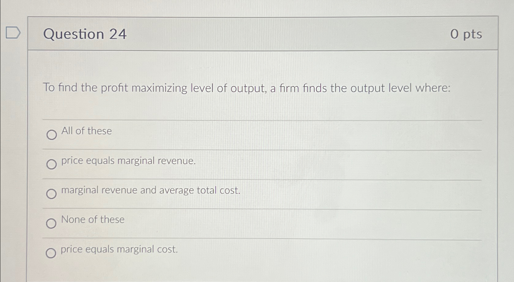 Solved Question 240 ﻿ptsTo find the profit maximizing level | Chegg.com