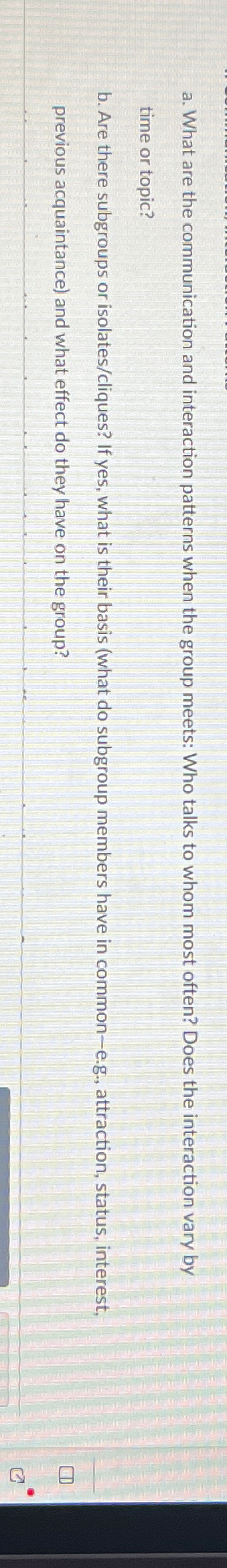 Solved a. ﻿What are the communication and interaction | Chegg.com
