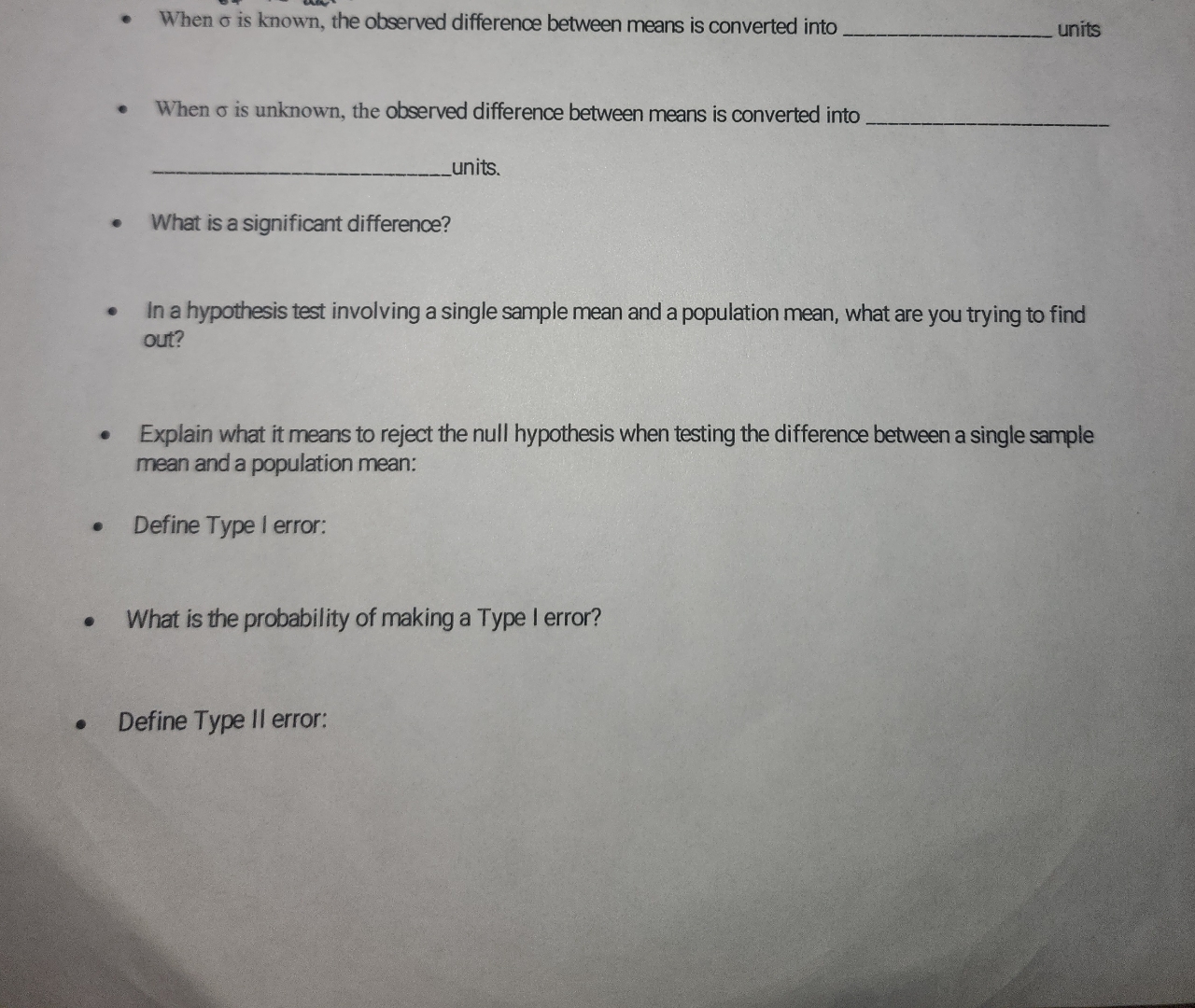 Solved When σ ﻿is known, the observed difference between | Chegg.com