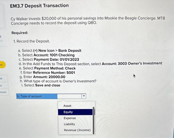 Solved Cy Walker invests $20,000 of his personal savings | Chegg.com