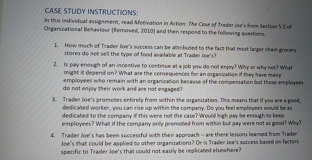 Solved CASE STUDY INSTRUCTIONS:In this individual | Chegg.com