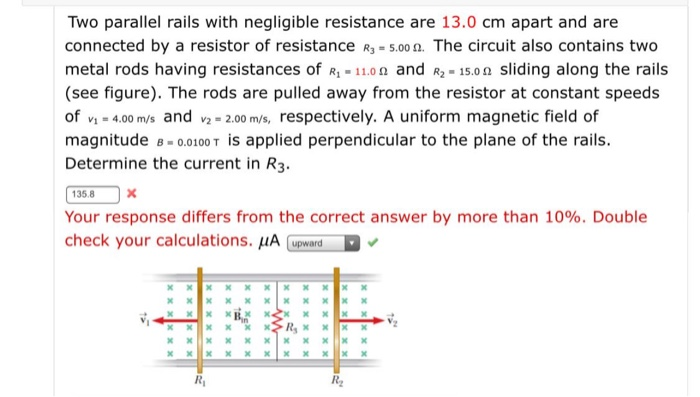 Solved Two parallel rails with negligible resistance are | Chegg.com
