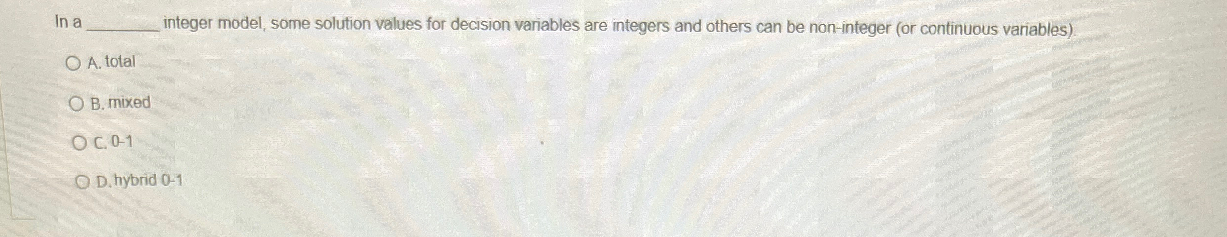 Solved lna ﻿integer model, some solution values for | Chegg.com