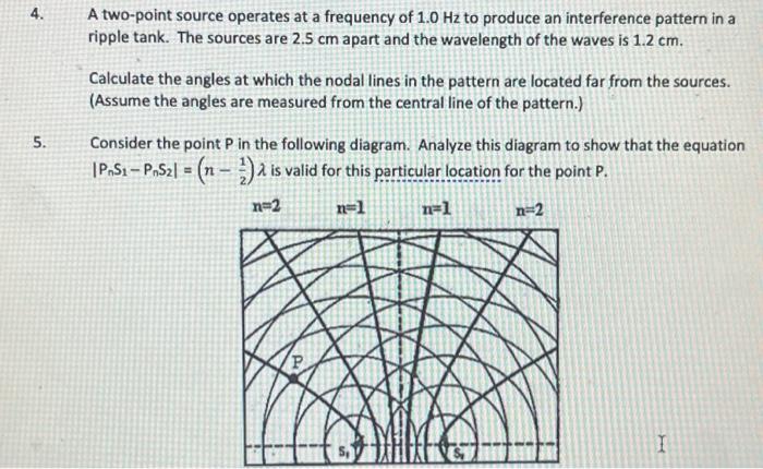 Solved A two-point source operates at a frequency of 1.0 Hz | Chegg.com