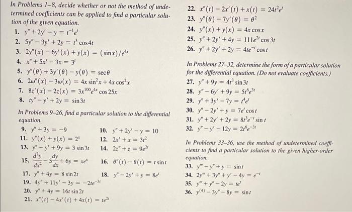 Solved In Problems 1-8, decide whether or not the method of | Chegg.com