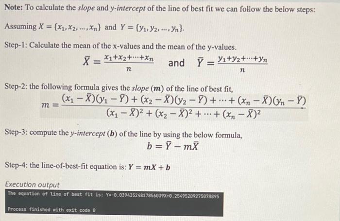 Solved The following Java program uses the LineFit class to | Chegg.com