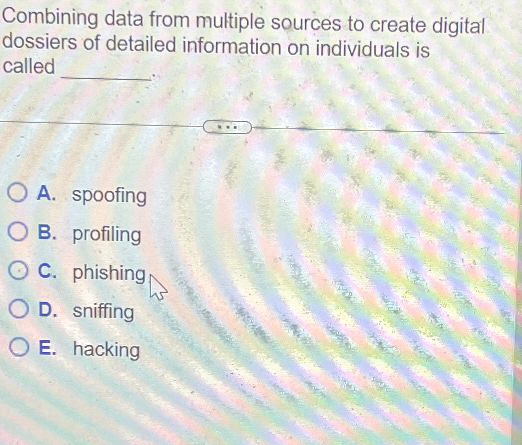 Solved Combining data from multiple sources to create | Chegg.com