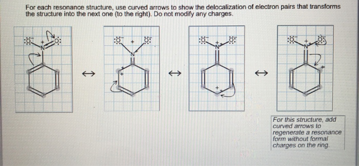 Solved For each resonance structure, use curved arrows to | Chegg.com