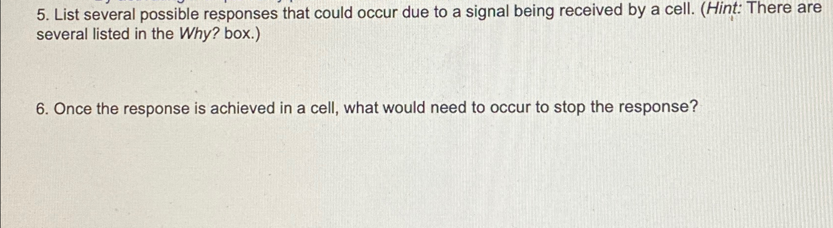 Solved List several possible responses that could occur due | Chegg.com