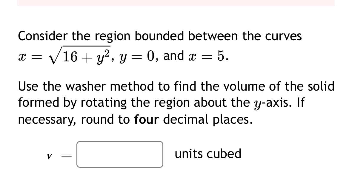 Solved Consider the region bounded between the curves | Chegg.com