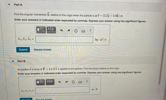 Solved Problem 11.65 Constants Patio A particle of mass 1.10 | Chegg.com