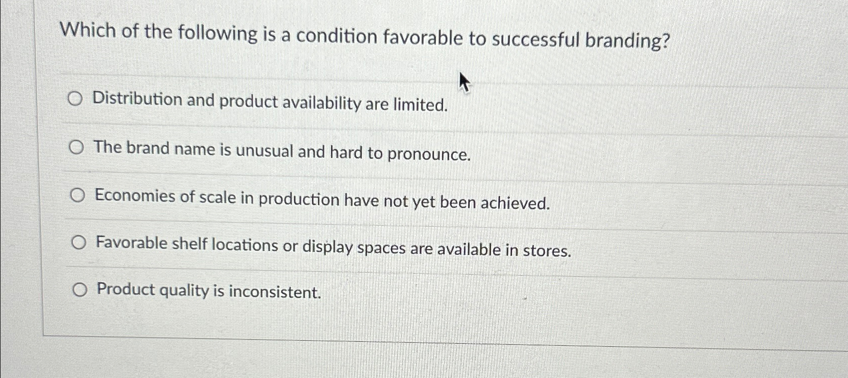Solved Which of the following is a condition favorable to | Chegg.com